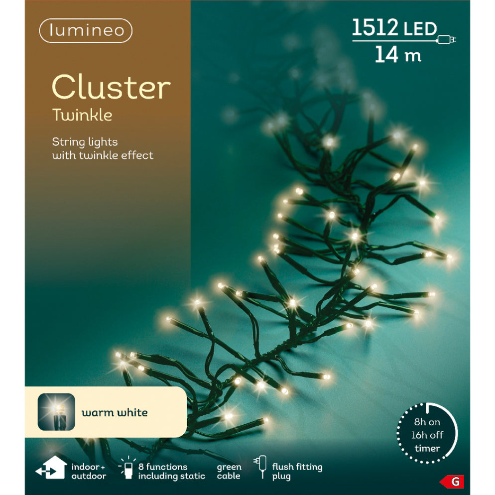 Kaemingk LED Cluster Lights - Warm White (L.1400Cm) — Carpenders Park ...