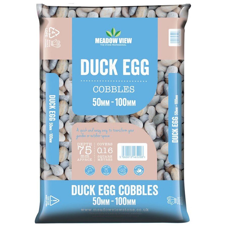 Meadow Duck Egg Cobbles 50-100mm — Carpenders Park Garden Centre