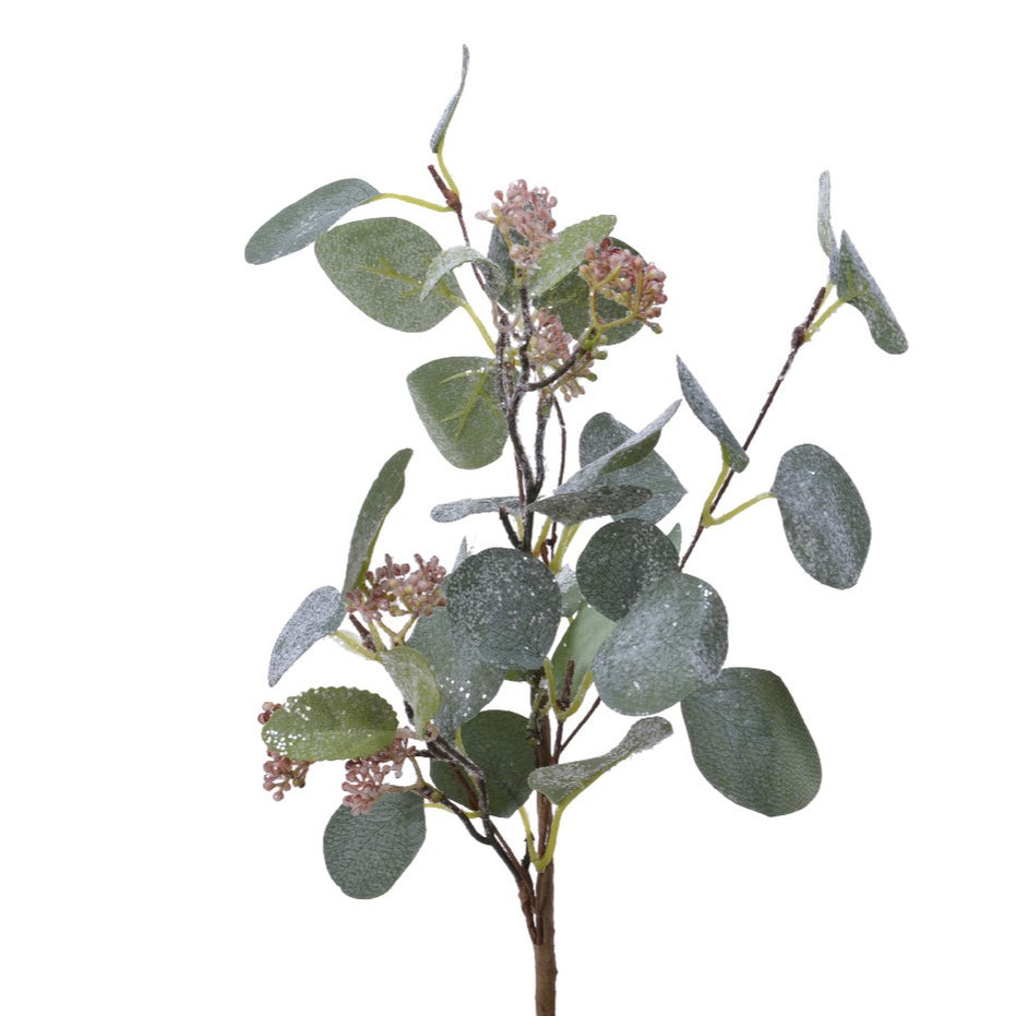 Kaemingk Spray Eucalyptus On Stem With Glitter & Berries — Carpenders ...