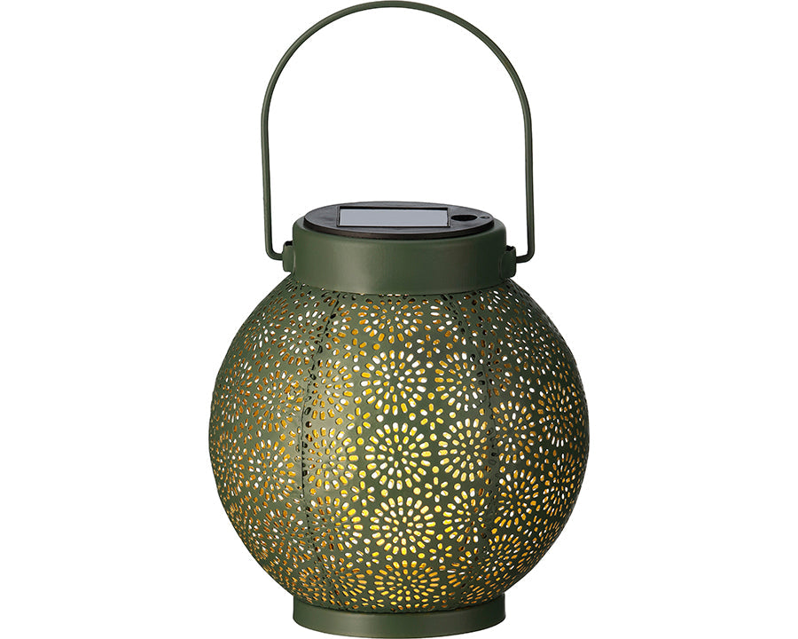 Kaemingk Majestic Sphere Metal Solar Lantern Green & Gold — Carpenders ...